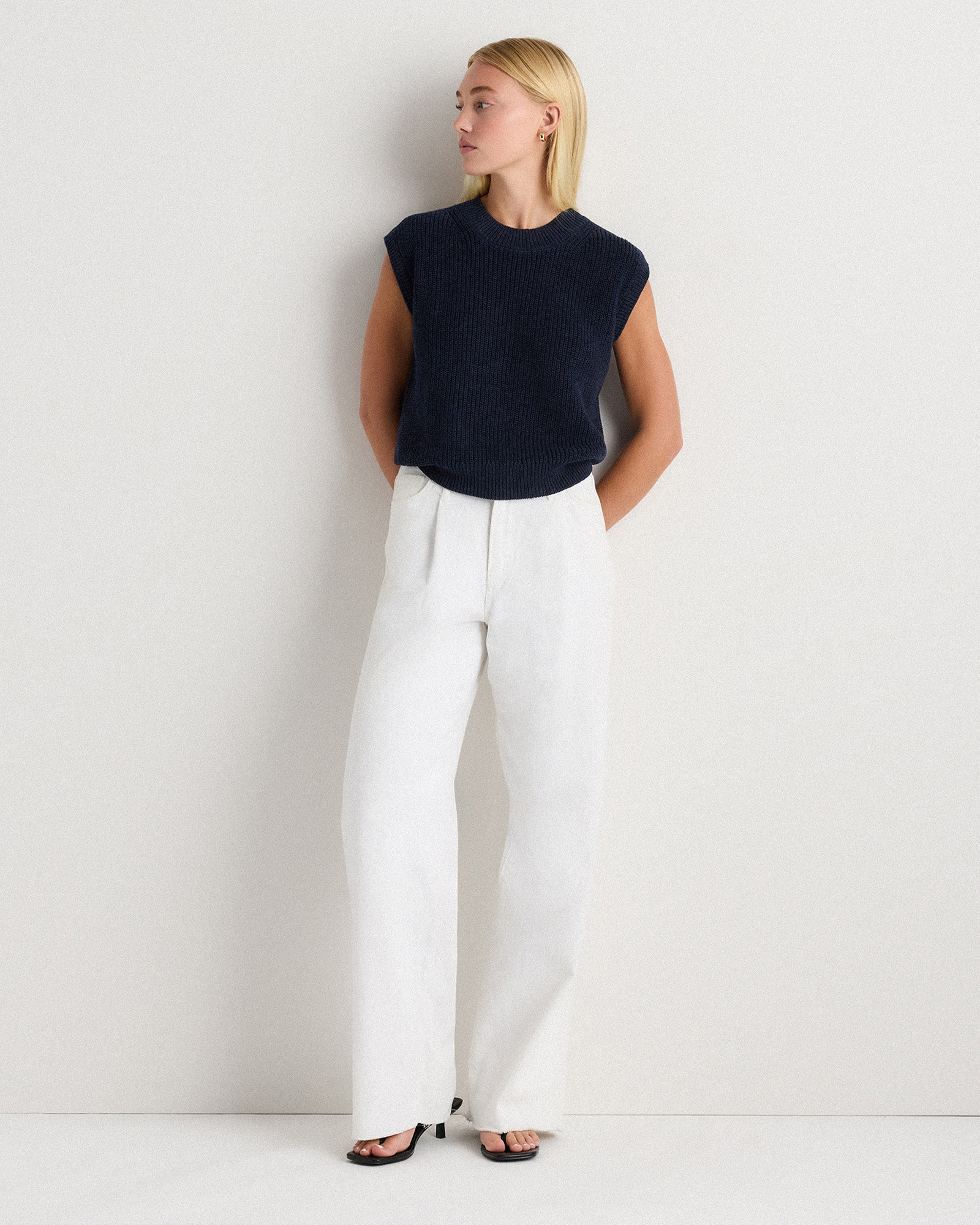 QUINCE Cotton Linen Sweater Tank Top